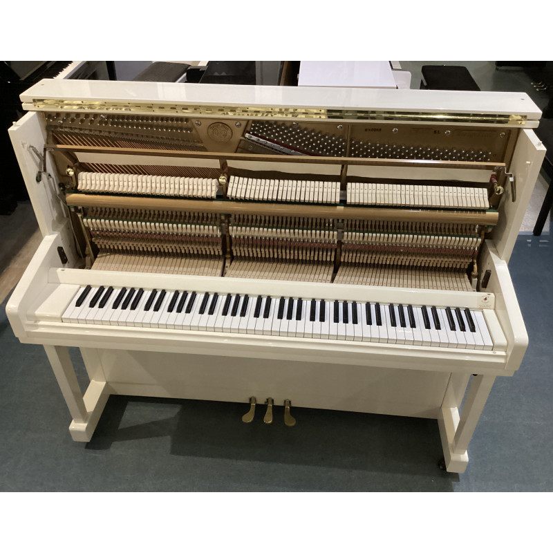 PIANO DROIT GEORGE STECK US22 121 CM BLANC BRILLANT